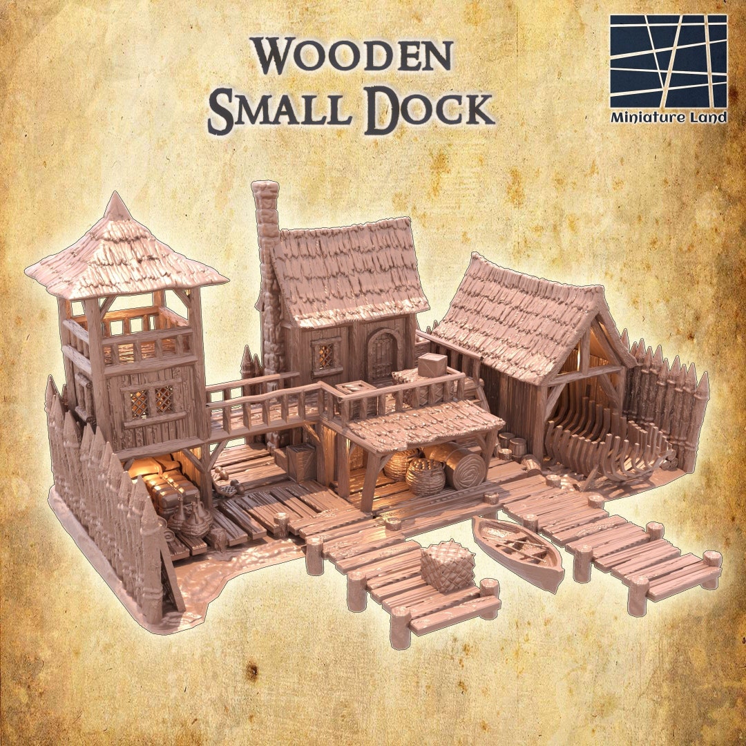 Small Wooden Dock DND Aos Pathfinder Conquest Miniatureland Tabletop ...
