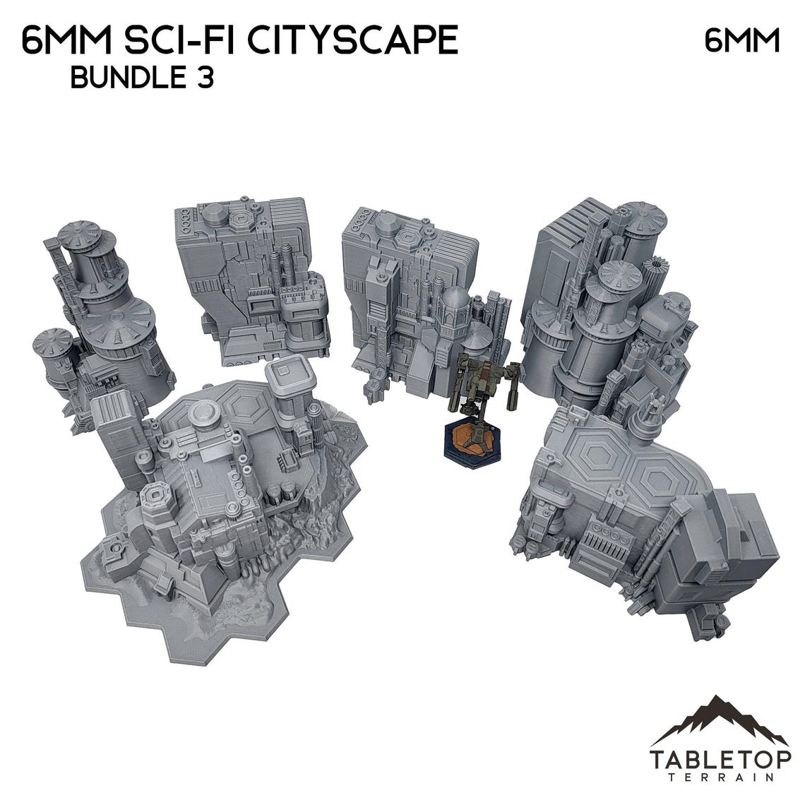 6mm Sci-fi Cityscape Bundle 3 - 6mm 8mm Mech Wargames Tabletop Terrain ...