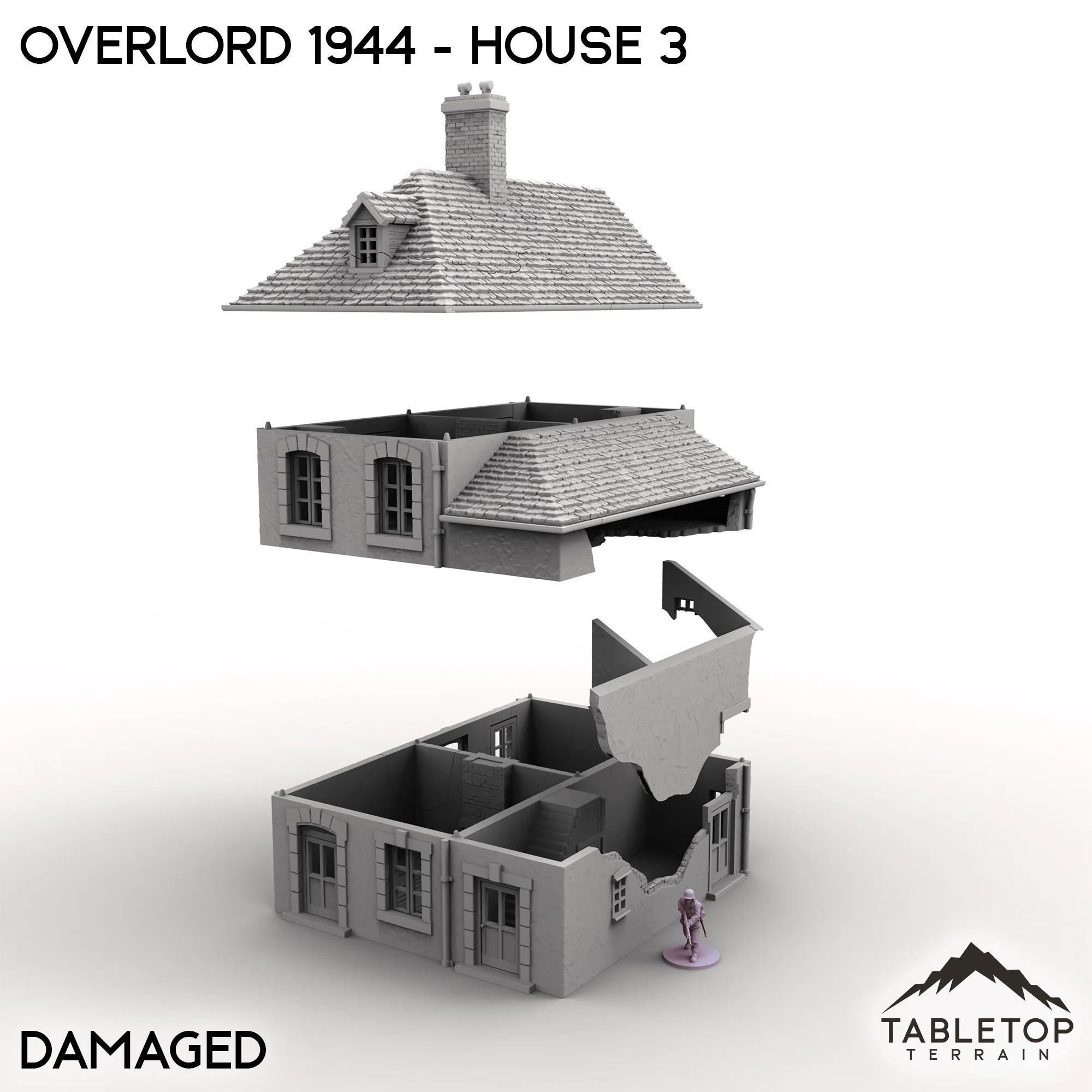 Overlord 1944 - House 3 - WWII Terrain Wargame Tabletop Terrain Terrain ...