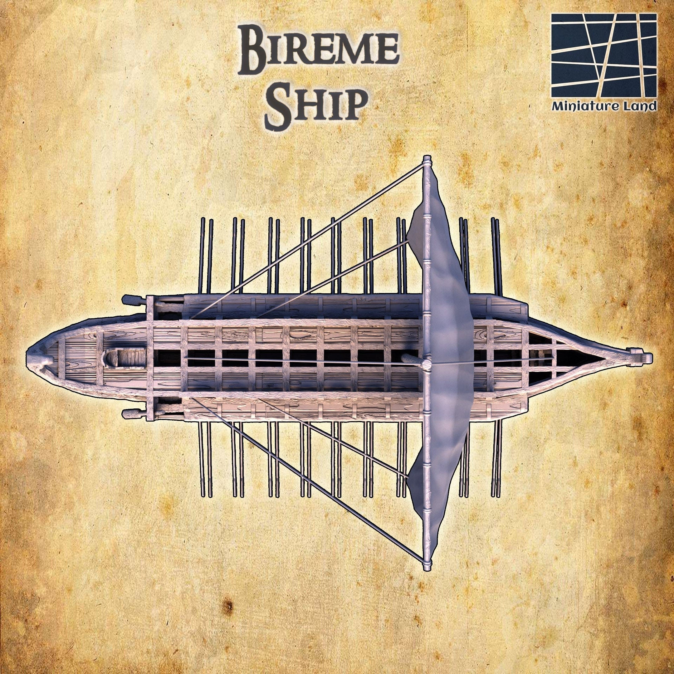 Bireme Ship - DND Aos Pathfinder Conquest Miniatureland Tabletop ...