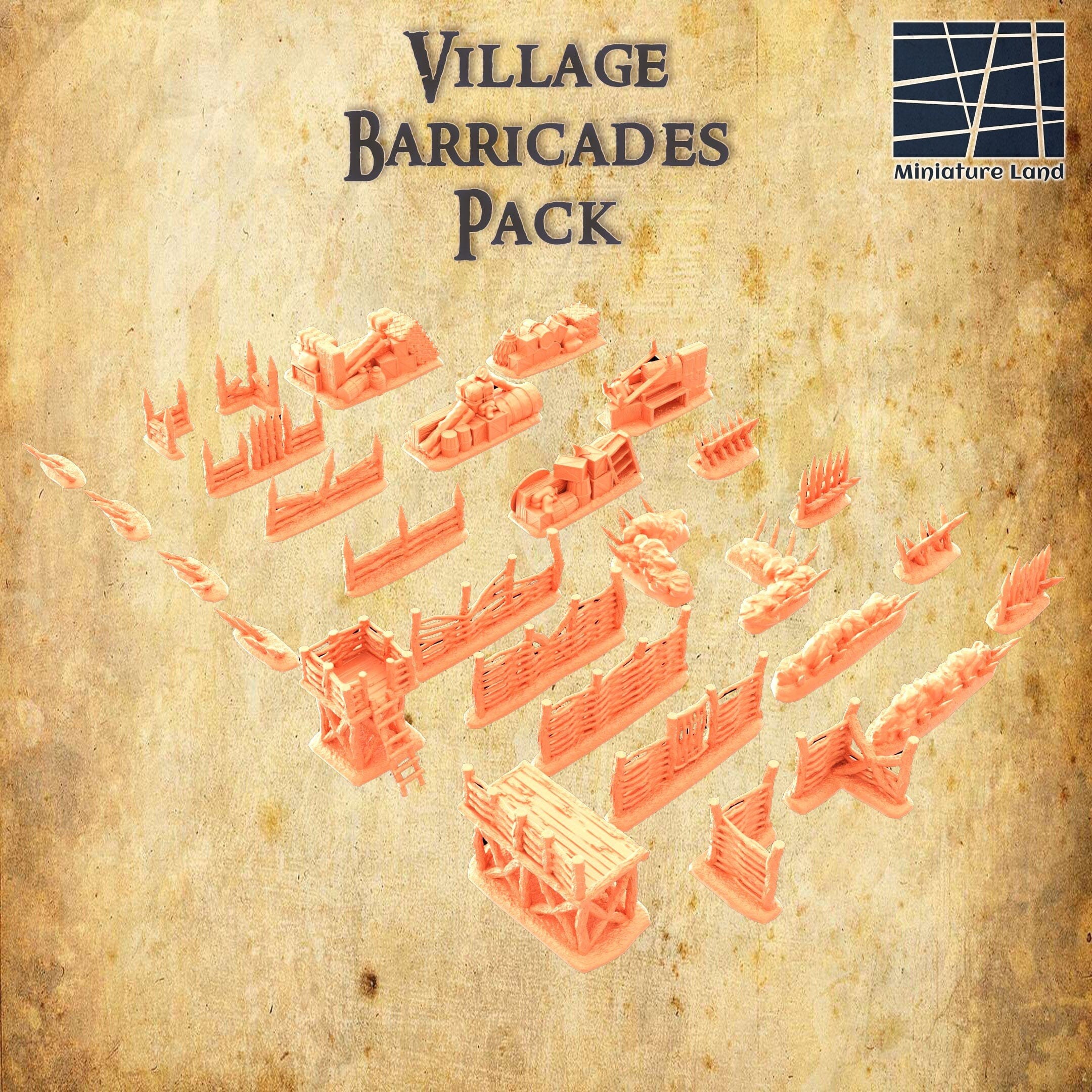 Village Barricades - DND Aos Pathfinder Conquest Miniatureland Tabletop ...