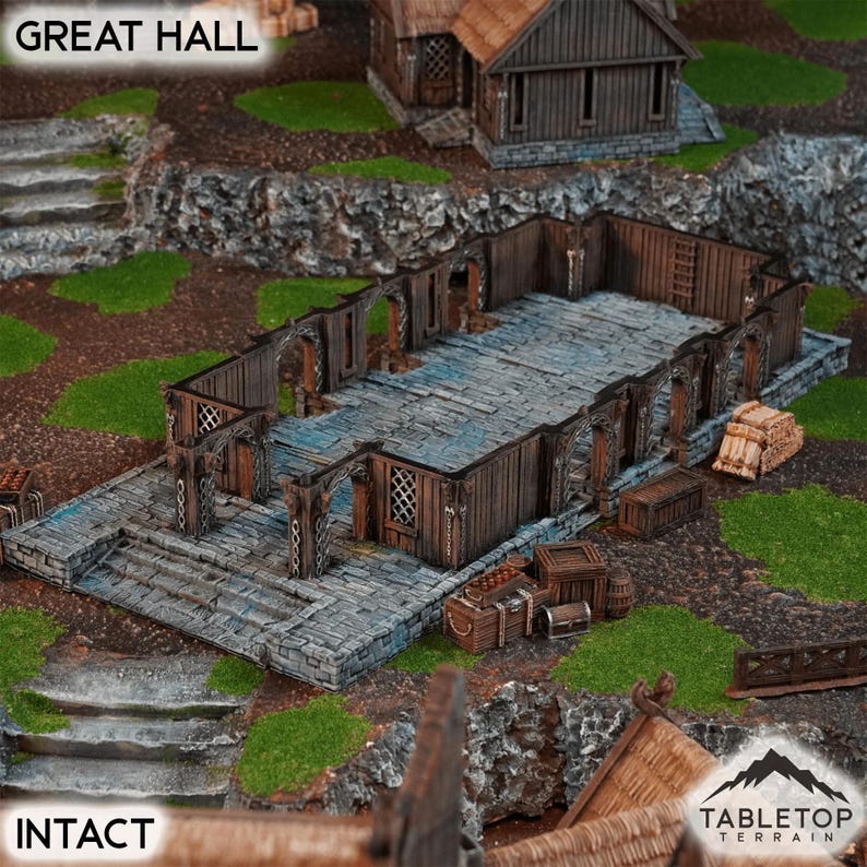 The Great Hall - Kingdom of Saxonia - Tabletop Terrain High Fantasy DND ...