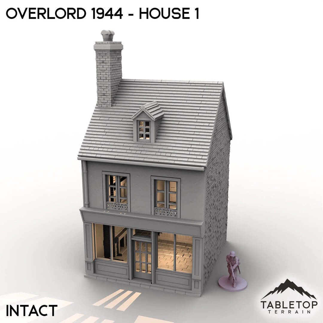 Overlord 1944 - House 1 - WWII Terrain Wargame Tabletop Terrain Terrain ...