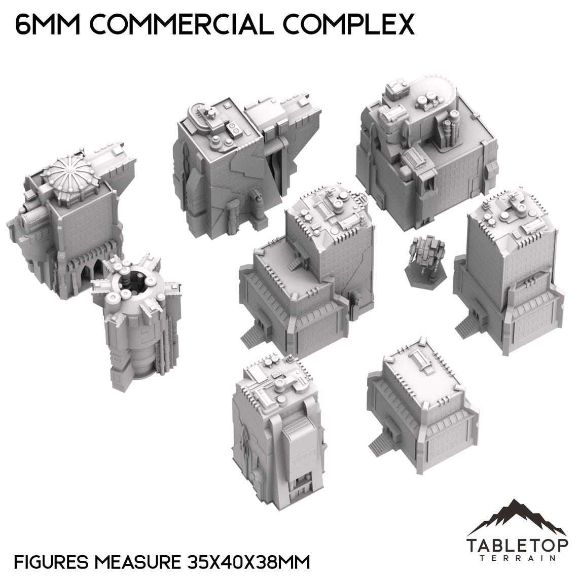6mm Sci-fi Commercial Complex Bundle 1 - 6mm 8mm Mech Wargames Tabletop ...