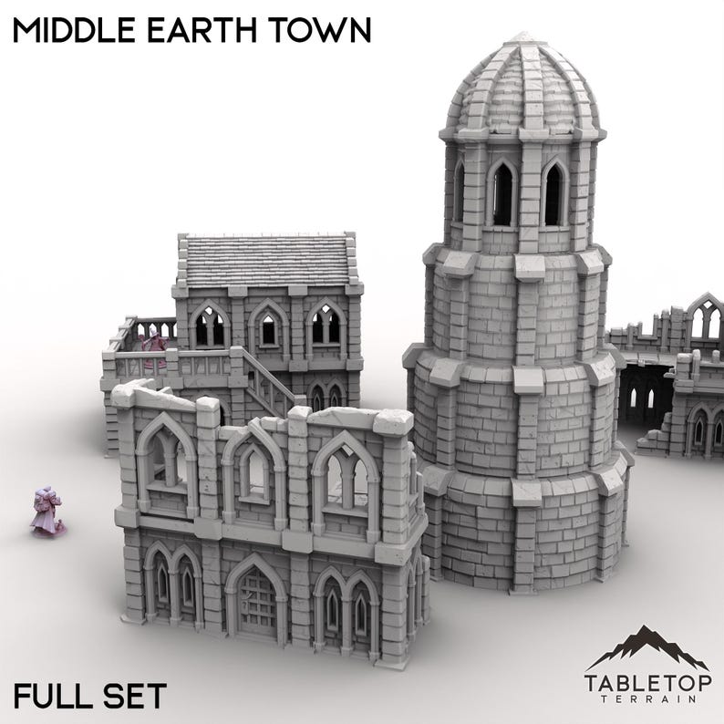Middle Earth Town - Tabletop Terrain High Fantasy DND 25mm 28mm ...