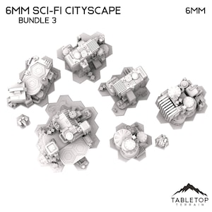 6mm Sci-fi Cityscape Bundle 3 6mm 8mm Mech Wargames Tabletop Terrain ...