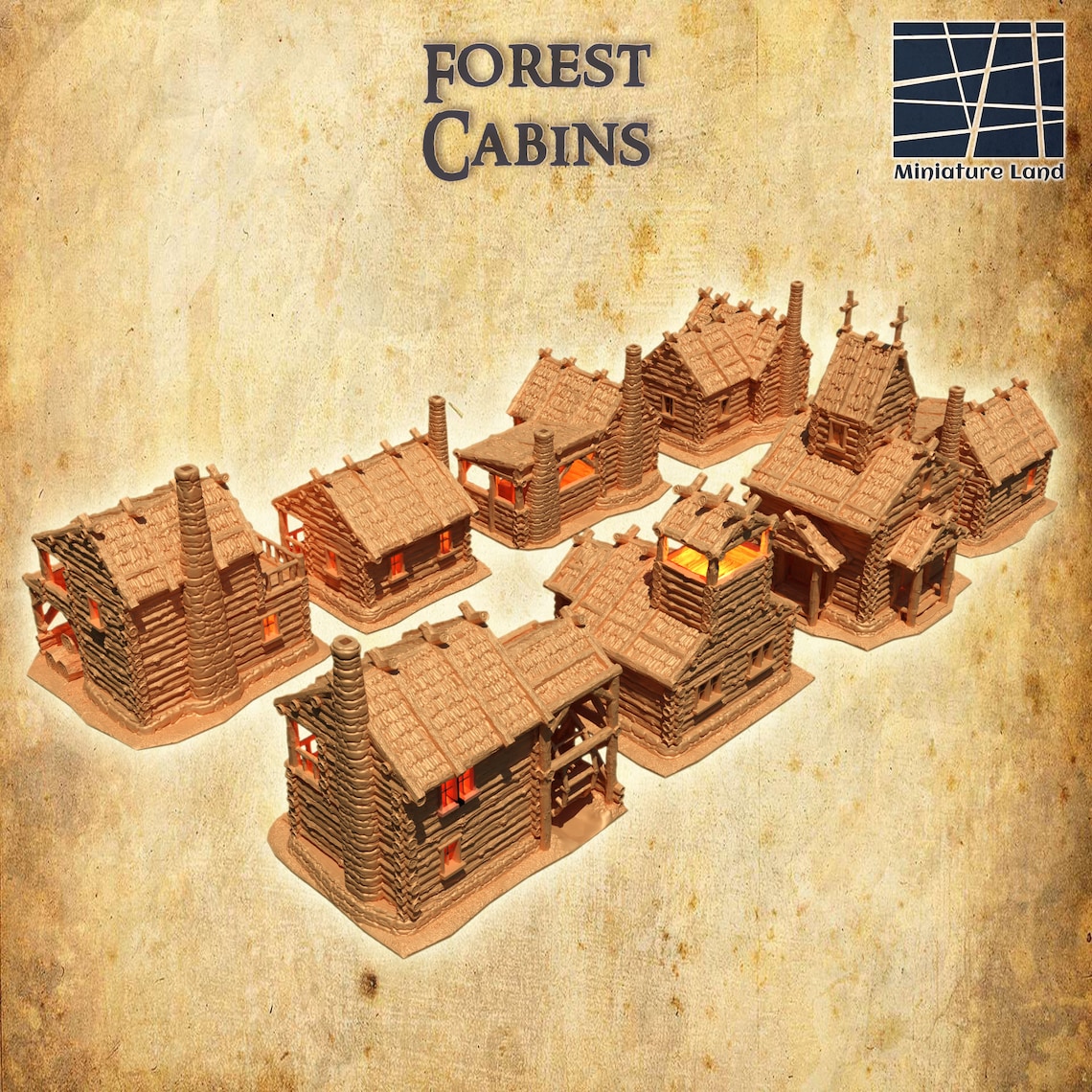 Forest Cabins / Log Cabins - DND Aos Pathfinder Conquest Miniatureland ...