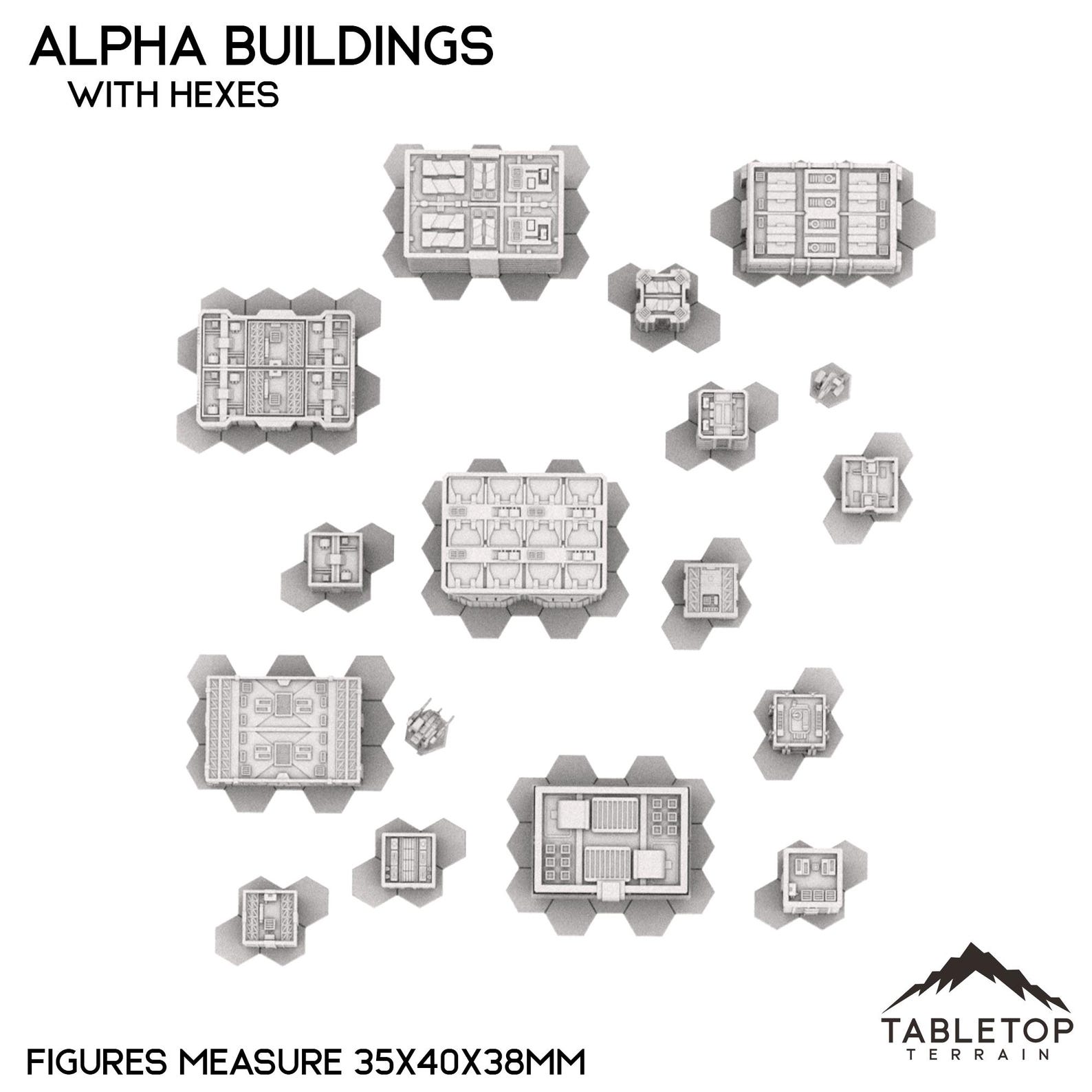 Mecha City Alpha Buildings - 6mm 8mm Mech Wargames Tabletop Terrain ...