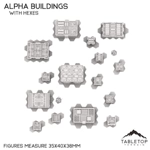 Mecha City Alpha Buildings - 6mm 8mm Mech Wargames Tabletop Terrain ...