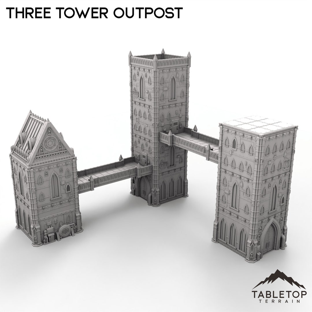 Three Tower Outpost- Caelum Turrim #3 - Tabletop Terrain Grimdark ...