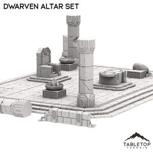 Dwarven Modular Altar Set - Tabletop Terrain Fantasy DND Miniature ...