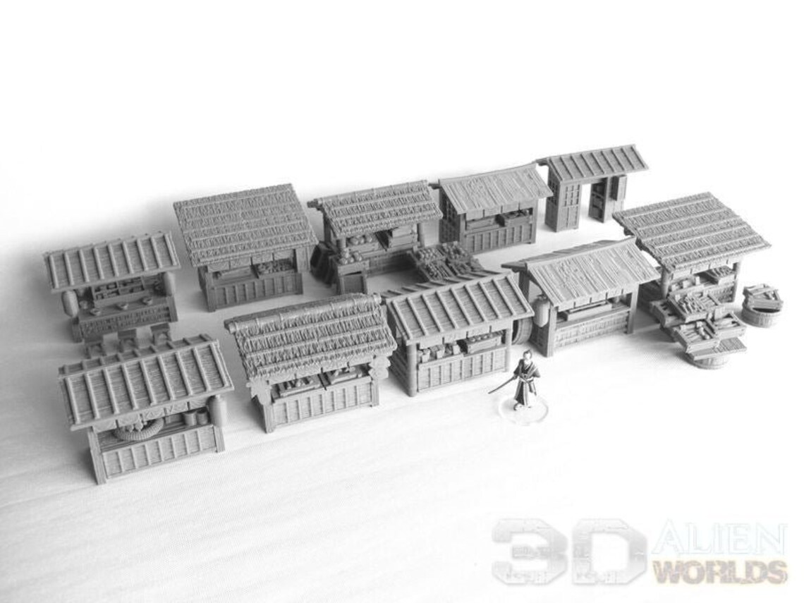 Samurai Market Stalls - Test of Honor Japan Miniatures Terrain - Etsy