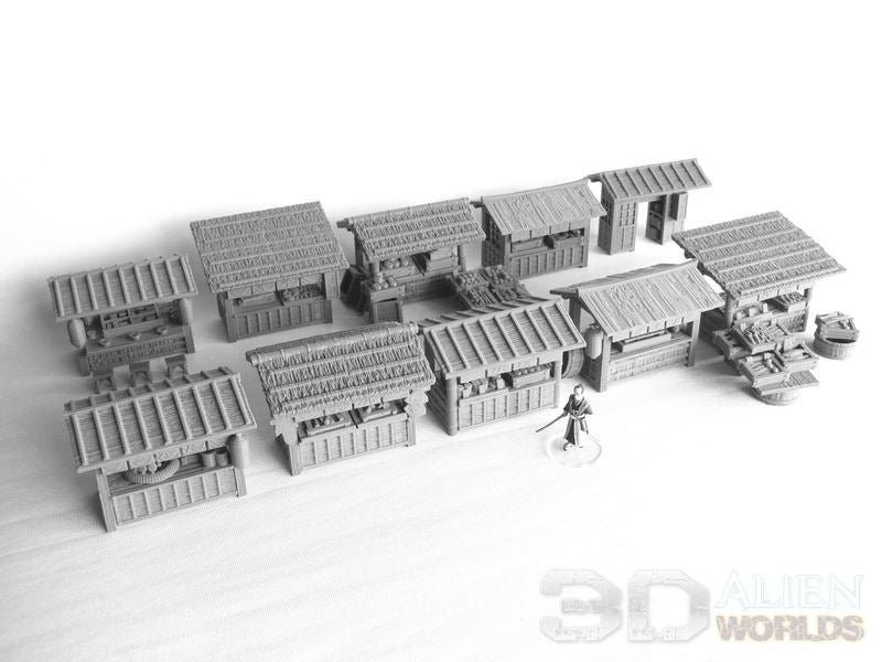 Samurai Market Stalls - Test of Honor Japan Miniatures Terrain - Etsy