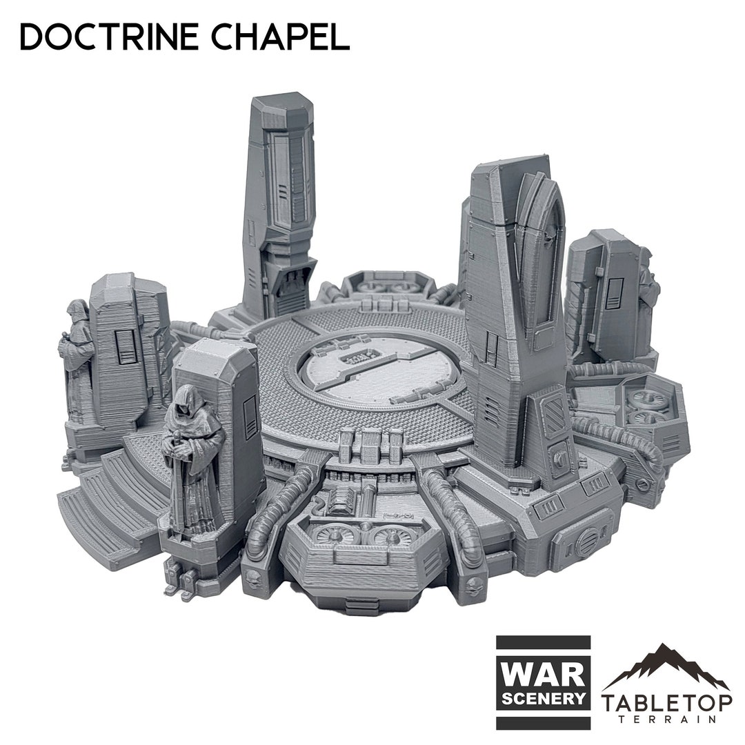 Tabletop Terrain Doctrine Chapel - Chapters Headquarter Wargame Terrain 3d Printed 28mm Building ...