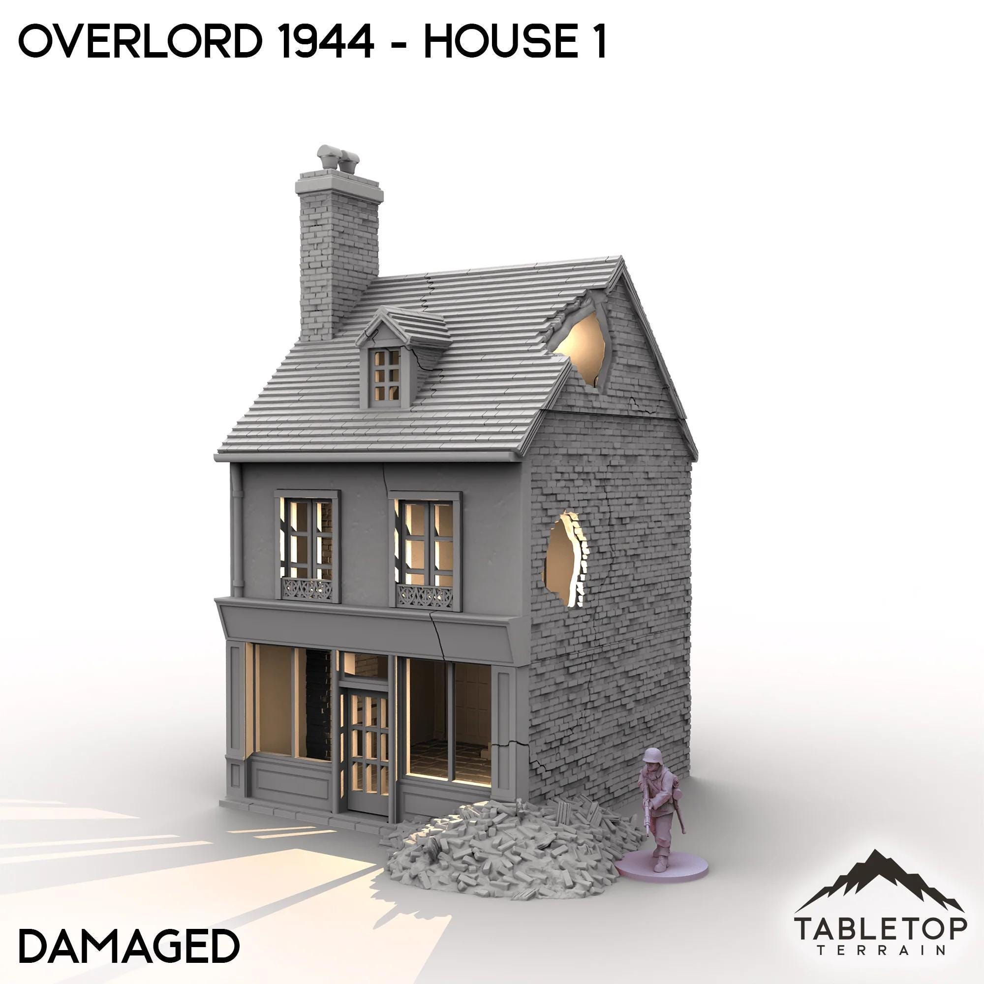 Overlord 1944 - House 1 - WWII Terrain Wargame Tabletop Terrain Terrain ...