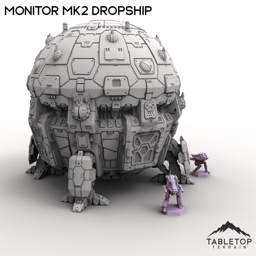Monitor Mk2 Dropship - Hardware Studios 6mm Compatible With Small Scale Mech Wargames - Etsy