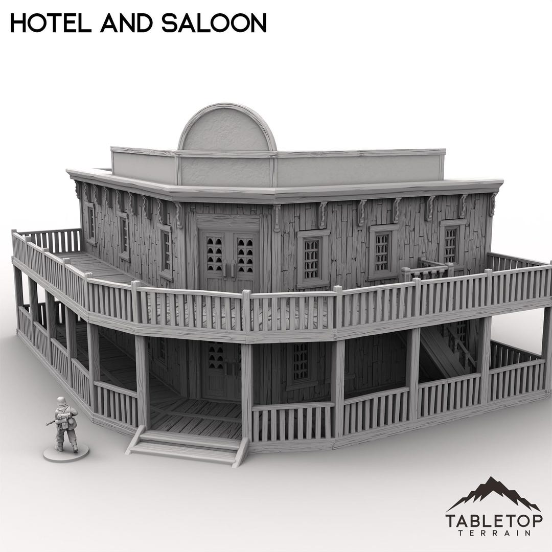 Western Hotel and Saloon - Wild West Terrain Wargaming RPG Exodus ...