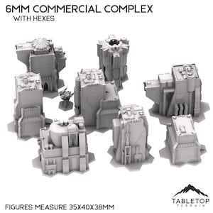 6mm Sci-fi Commercial Complex Bundle 1 6mm 8mm Mech Wargames Tabletop ...