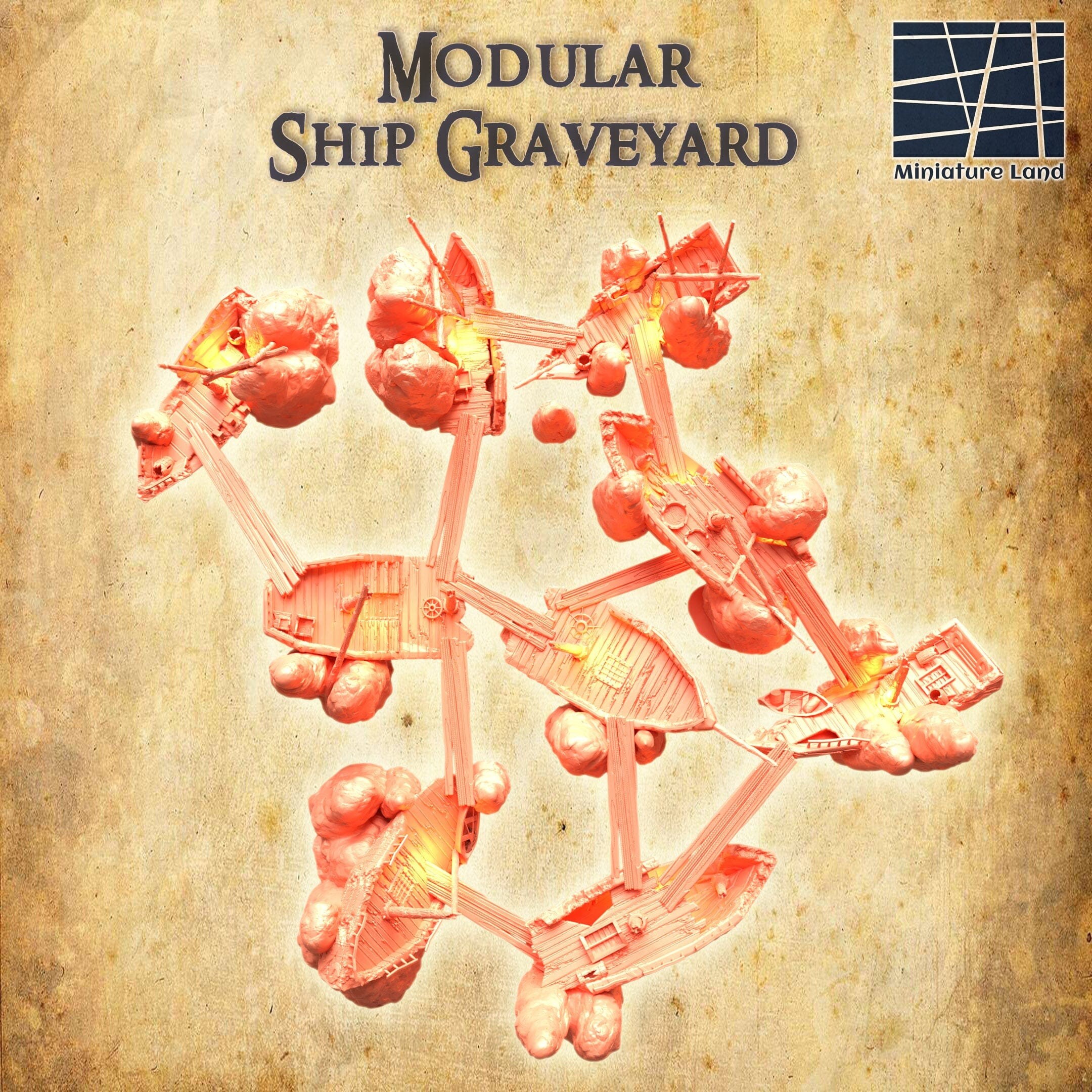 Modular Ship Graveyard - DND Aos Pathfinder Conquest Miniatureland ...