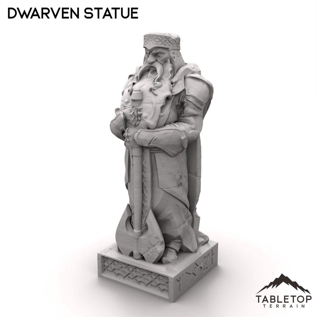 Dwarven Statue - Tabletop Terrain High Fantasy DND 25mm 28mm Fellowship ...