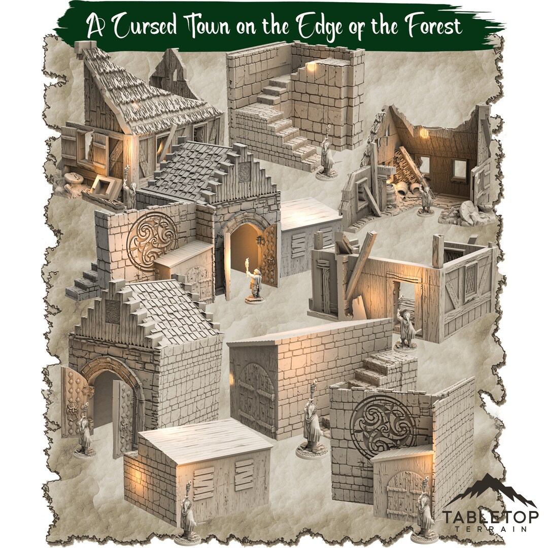 A Cursed Town on the Edge of the Forest - Thematic Dungeon Terrain ...