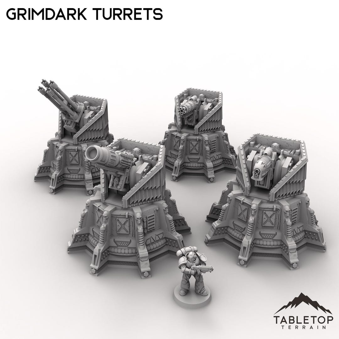 Grimdark Turrets - Tabletop Terrain Grimdark Gothic Miniature Wargame ...