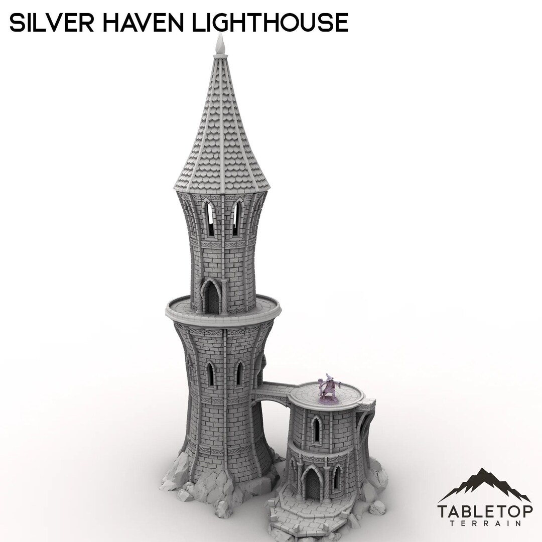 Silver Haven Lighthouse - Tabletop Terrain Fantasy DND Miniature ...