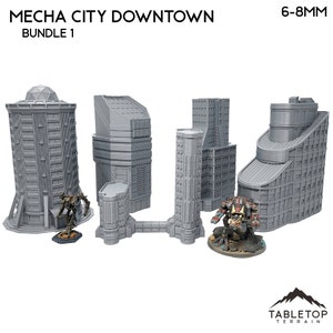 Mecha City Downtown Buildings Bundle 1 6mm 8mm Mech Wargames Tabletop ...