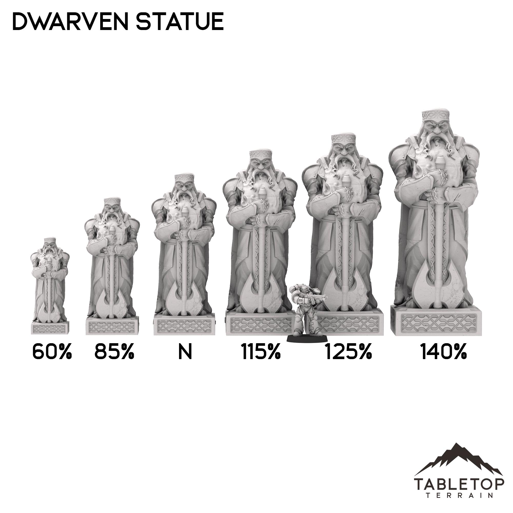 Dwarven Statue - Tabletop Terrain High Fantasy DND 25mm 28mm Fellowship ...