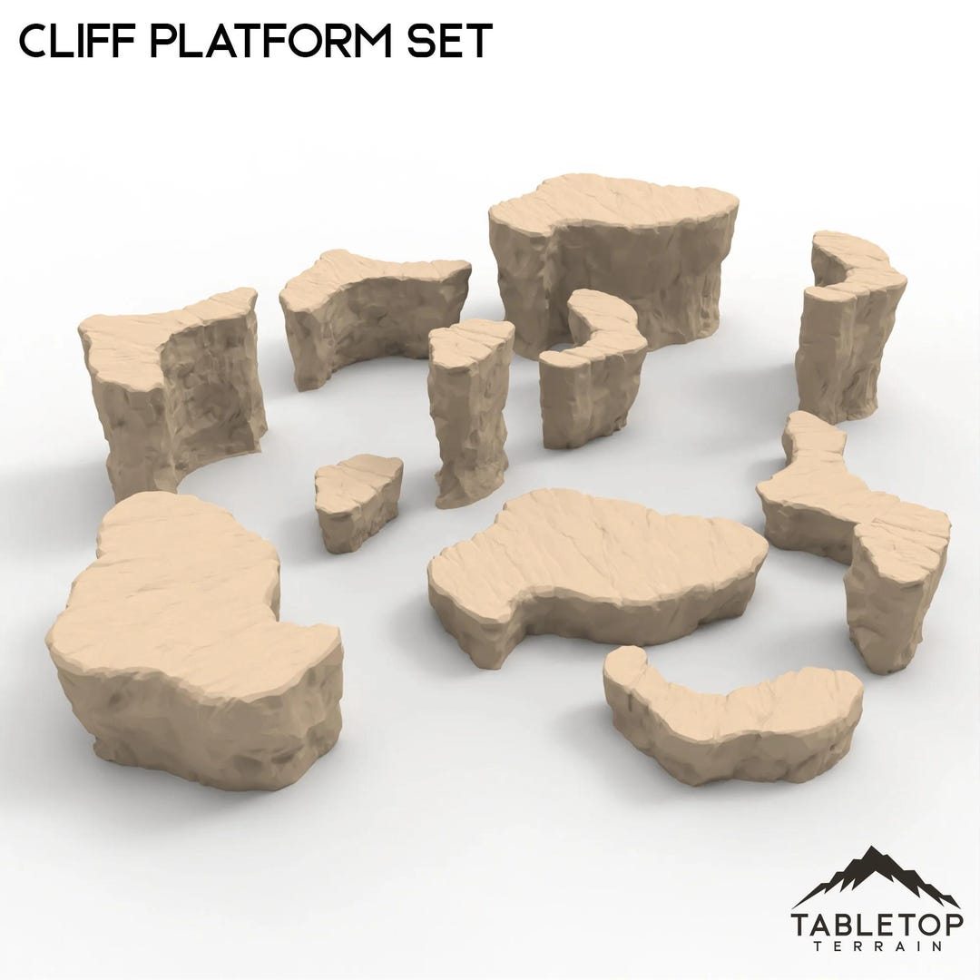 Cliff Platform Set - Tabletop Terrain Fantasy DND Miniature Roleplaying ...