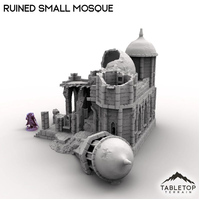 Ruined Small Mosque - Tabletop Terrain Fantasy DND Miniature ...