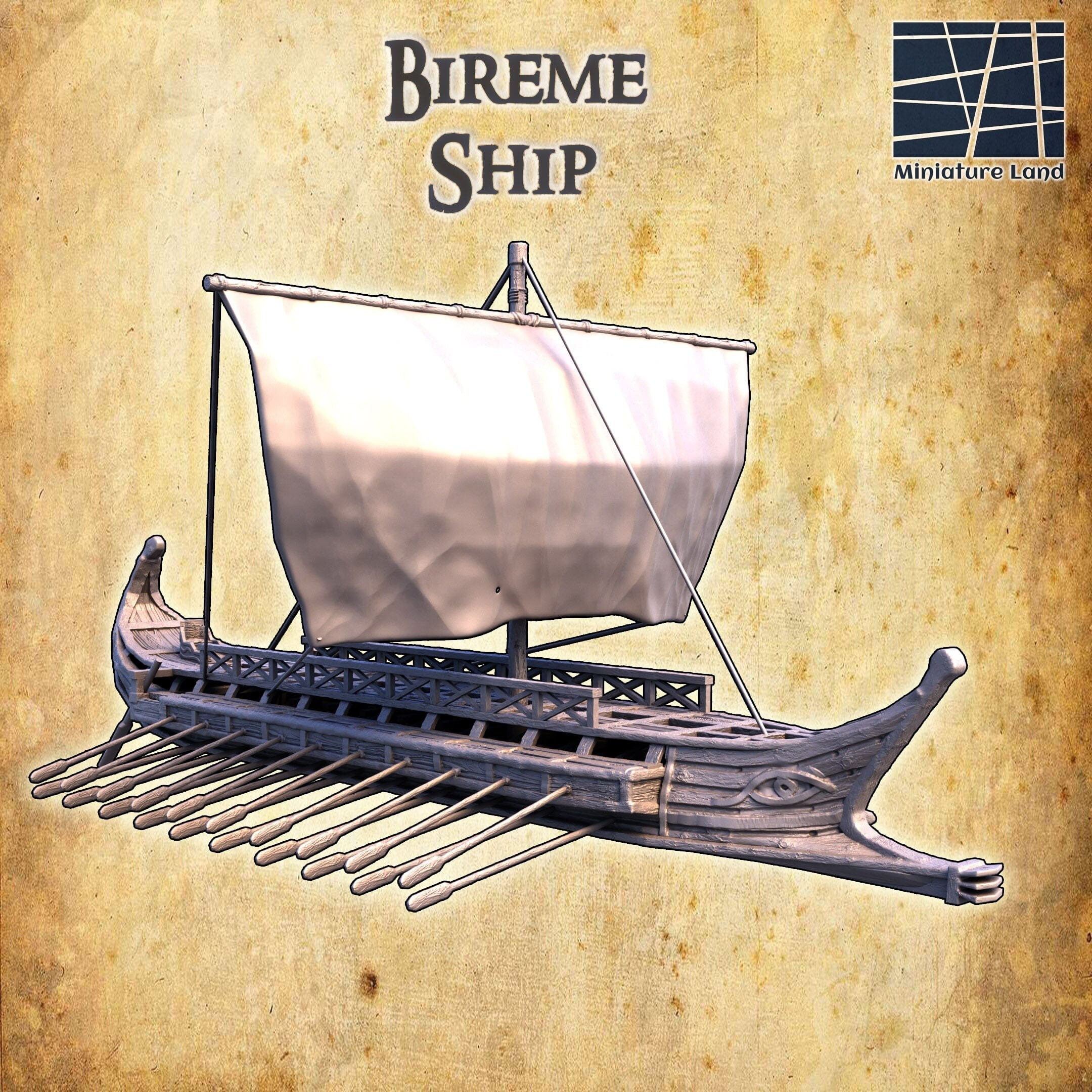 Bireme Ship - DND Aos Pathfinder Conquest Miniatureland Tabletop ...