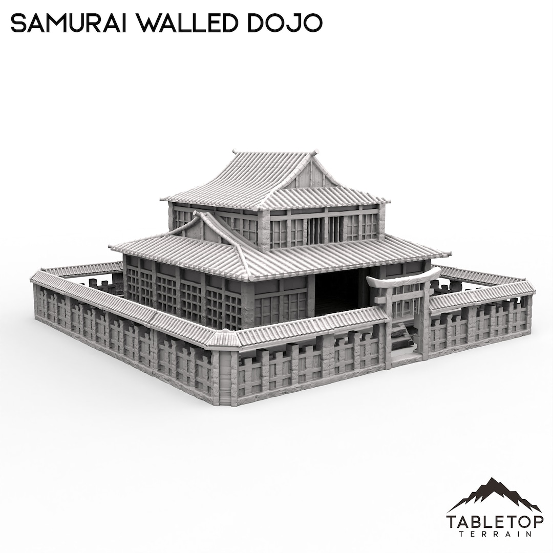 Walled Samurai Dojo - Test of Honor Bushido Tabletop Terrain 28mm 32mm ...