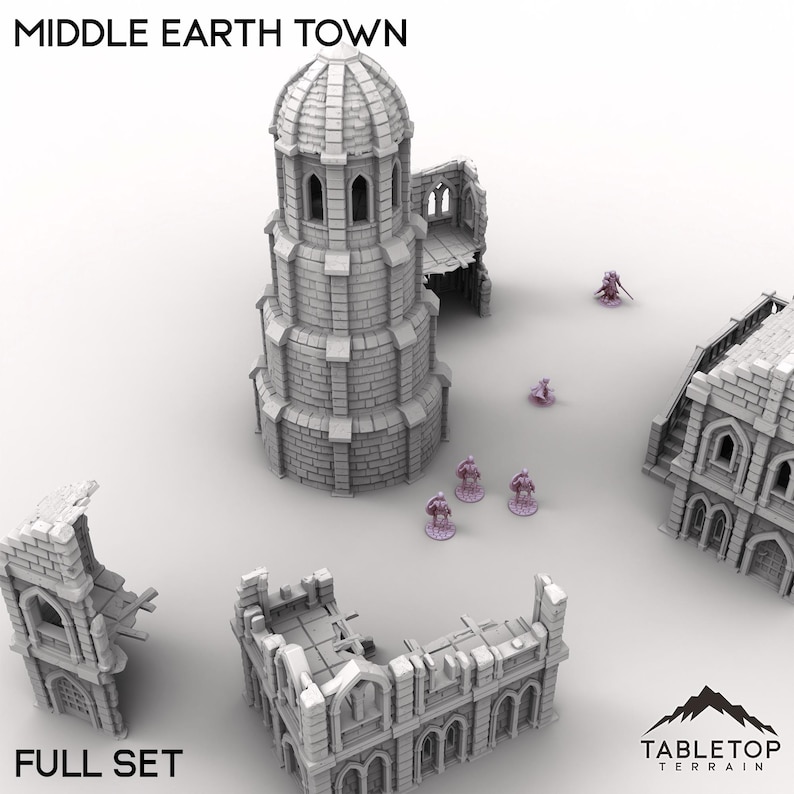 Middle Earth Town - Tabletop Terrain High Fantasy DND 25mm 28mm ...
