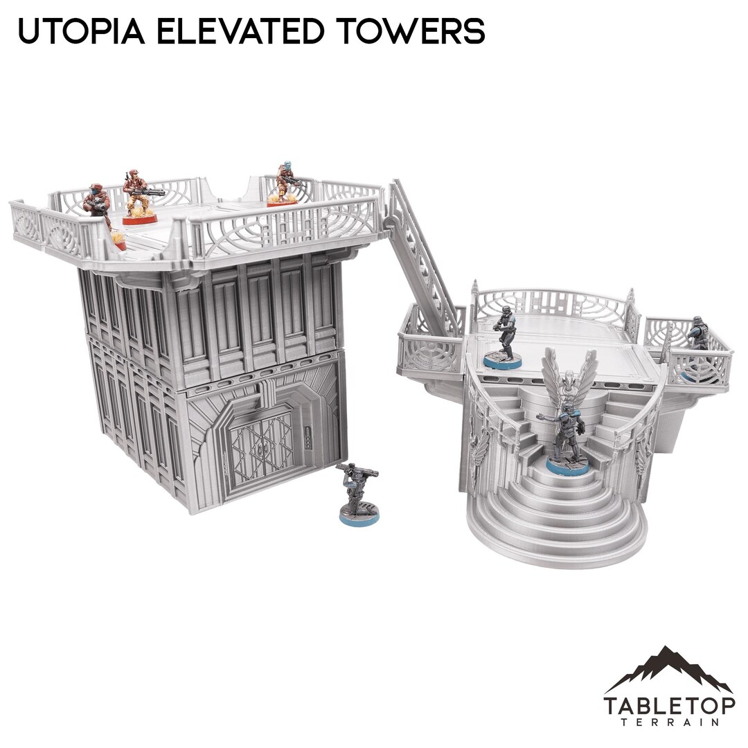 Utopia Elevated Towers Inspired by Theed Tabletop Terrain Outer Rim Compatible With Star Wars ...