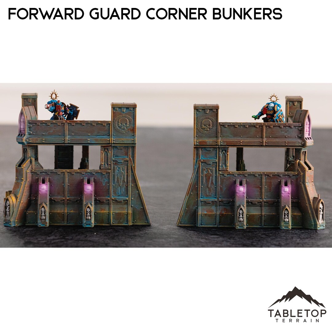 Forward Guard Corner Bunker Pair Tabletop Terrain Grimdark Gothic ...