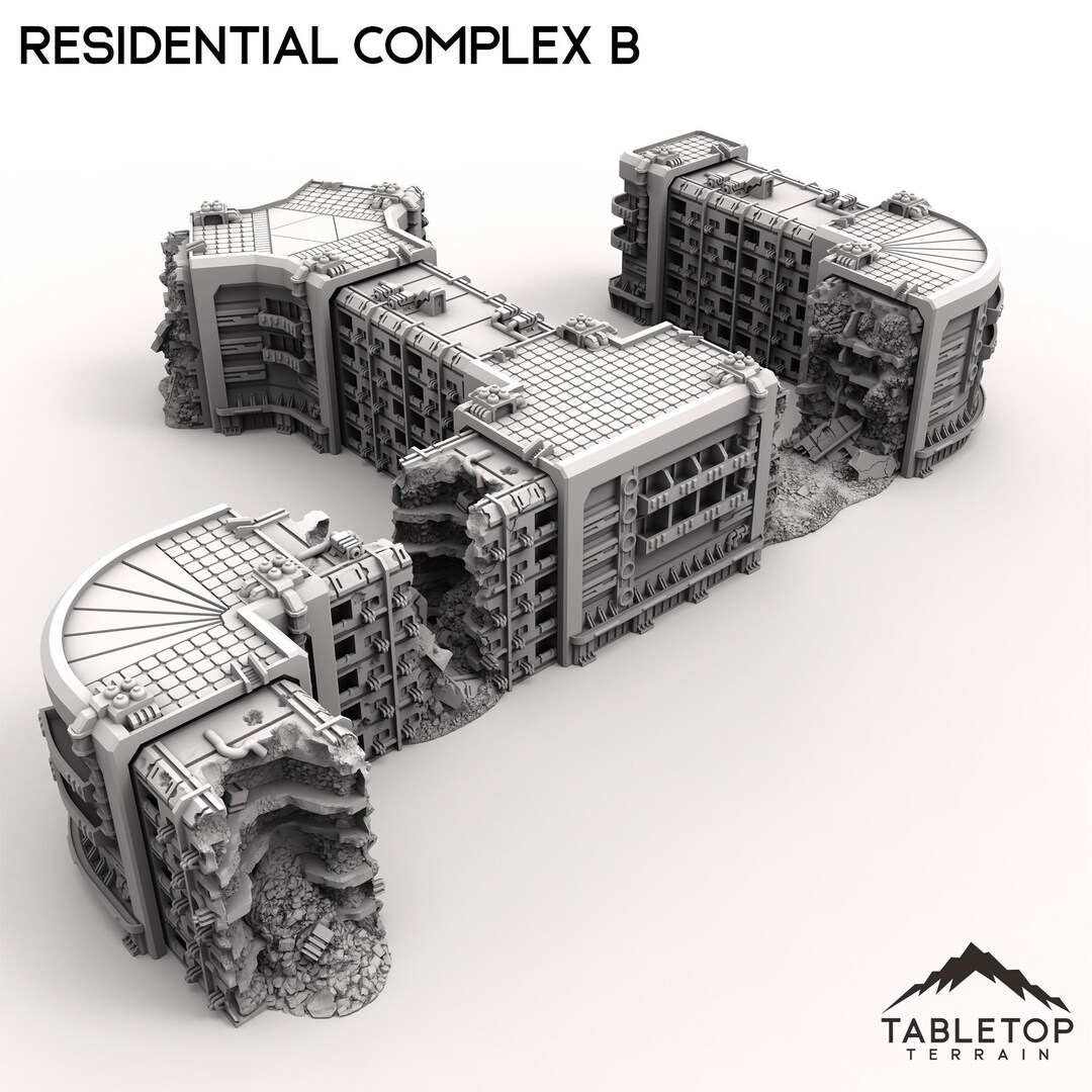 Modular Residential Complex B - 6mm - Thunderhead Studio 6mm Compatible With Small Scale Mech ...