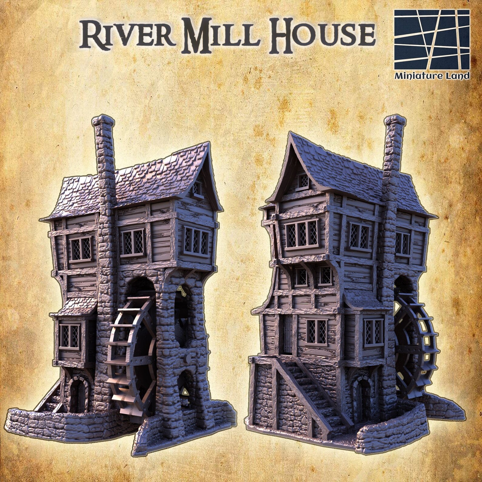 River Mill House - DND Aos Pathfinder Conquest Miniatureland Tabletop ...