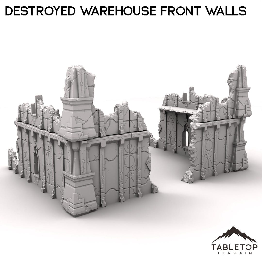 Destroyed Warehouse Front Walls - Tabletop Terrain Grimdark Gothic ...