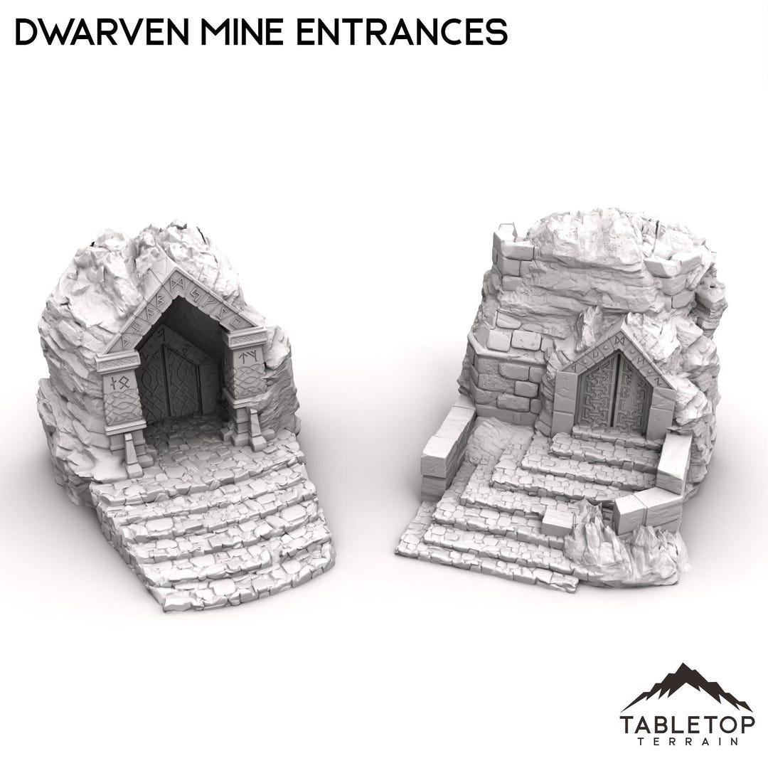 Dwarven Mine Entrances - Tabletop Terrain High Fantasy DND 25mm 28mm ...