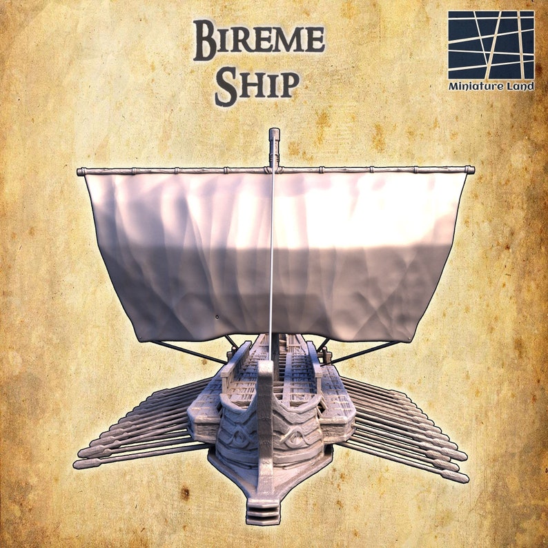 Bireme Ship - DND Aos Pathfinder Conquest Miniatureland Tabletop ...
