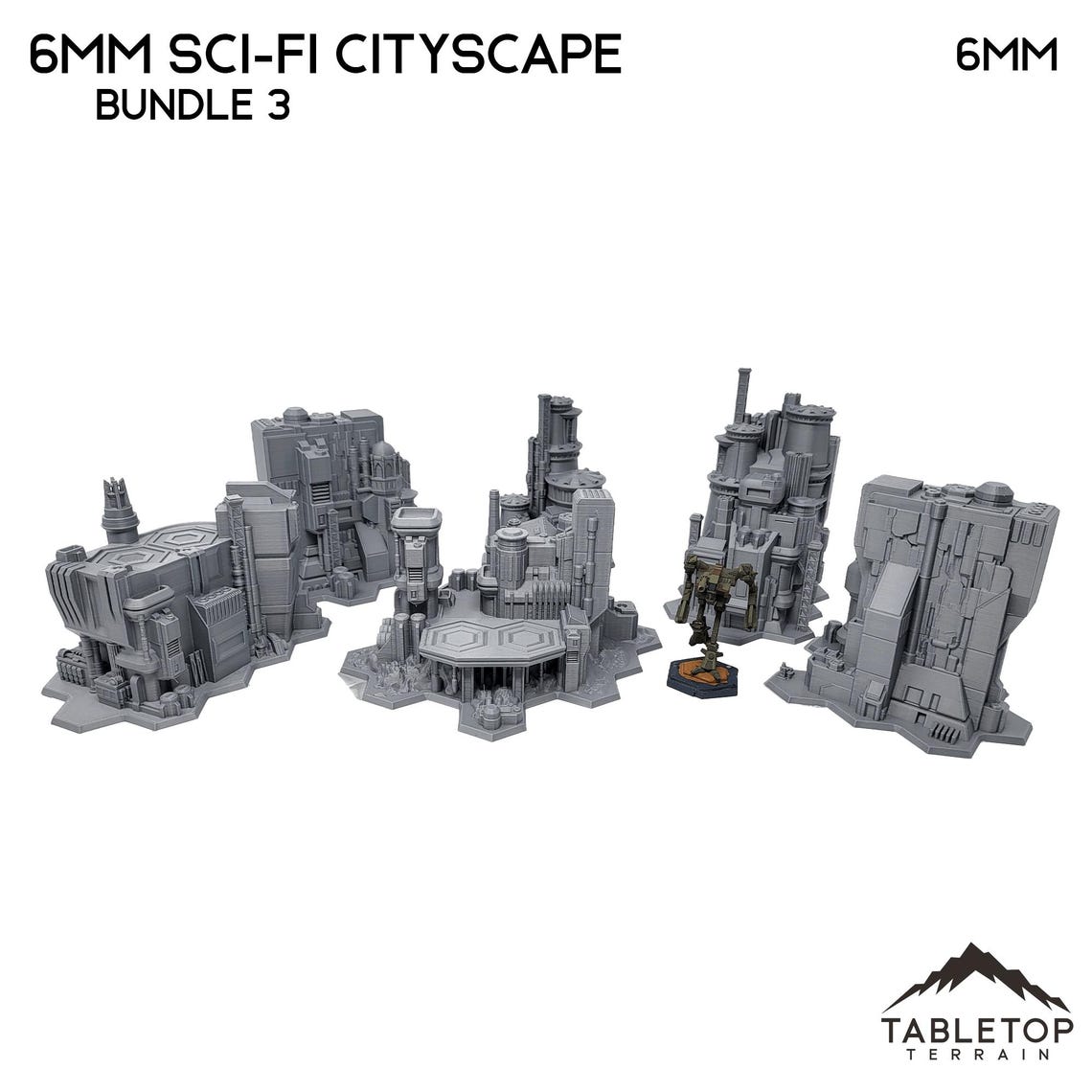6mm Sci-fi Cityscape Bundle 3 - 6mm 8mm Mech Wargames Tabletop Terrain ...