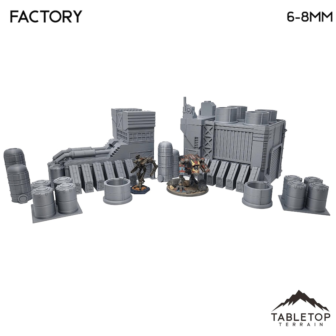 Mecha City Factory - 6mm 8mm Mech Wargames Tabletop Terrain Compatible ...