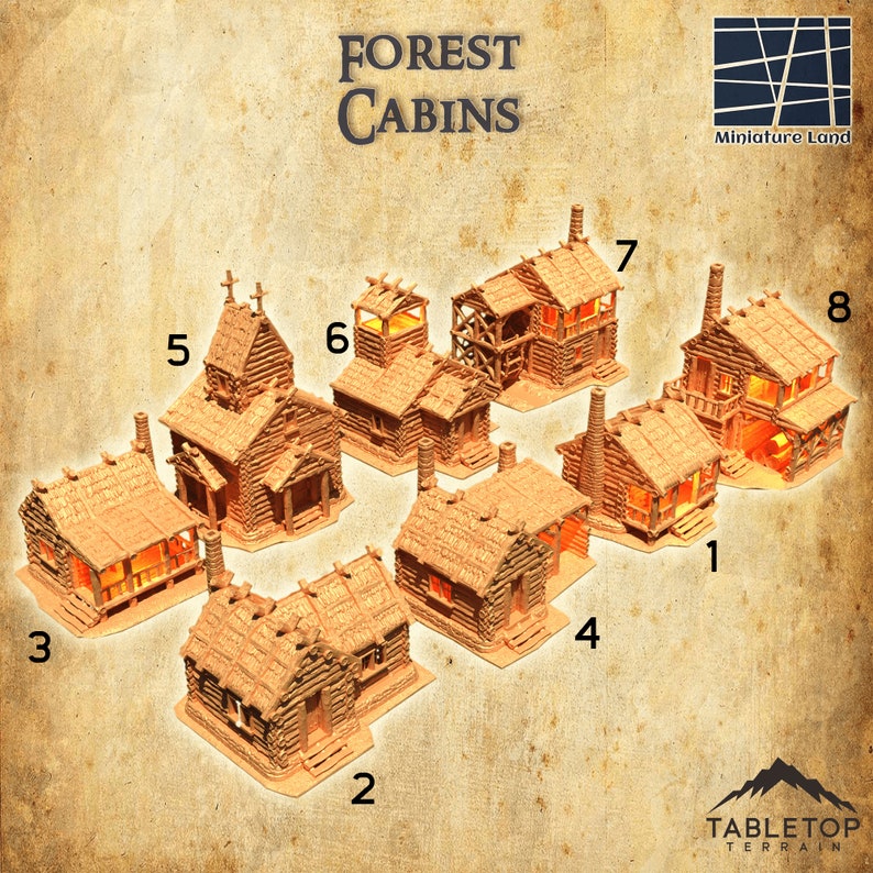 Forest Cabins / Log Cabins - DND Aos Pathfinder Conquest Miniatureland ...