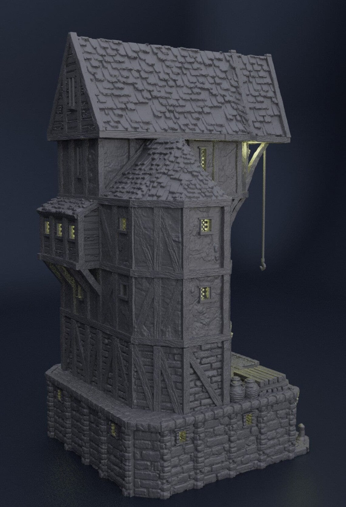 Medieval Seaside Warehouse - DND Aos Pathfinder Conquest Miniatureland ...