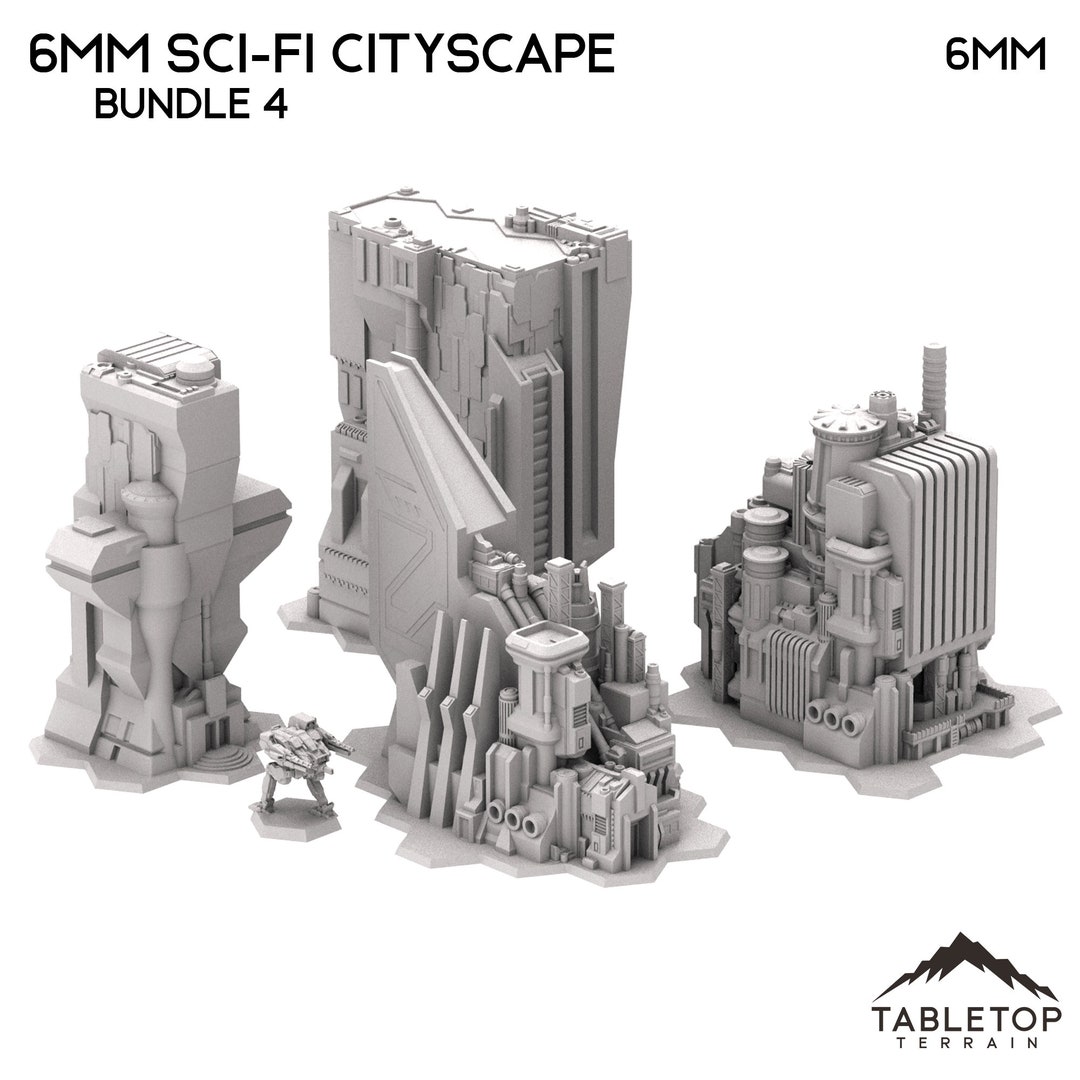 6mm Sci-fi Cityscape Bundle 4 Battletech Terrain Mechwarrior Terrain ...