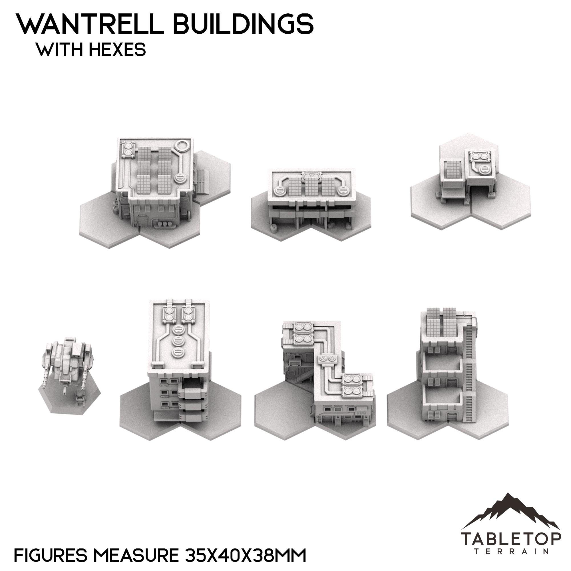Mecha City Wantrell Buildings - 6mm 8mm Mech Wargames Tabletop Terrain ...
