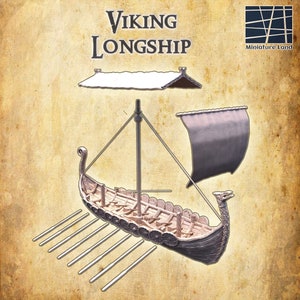 Viking Longship - DND Aos Pathfinder Conquest Miniatureland Tabletop ...