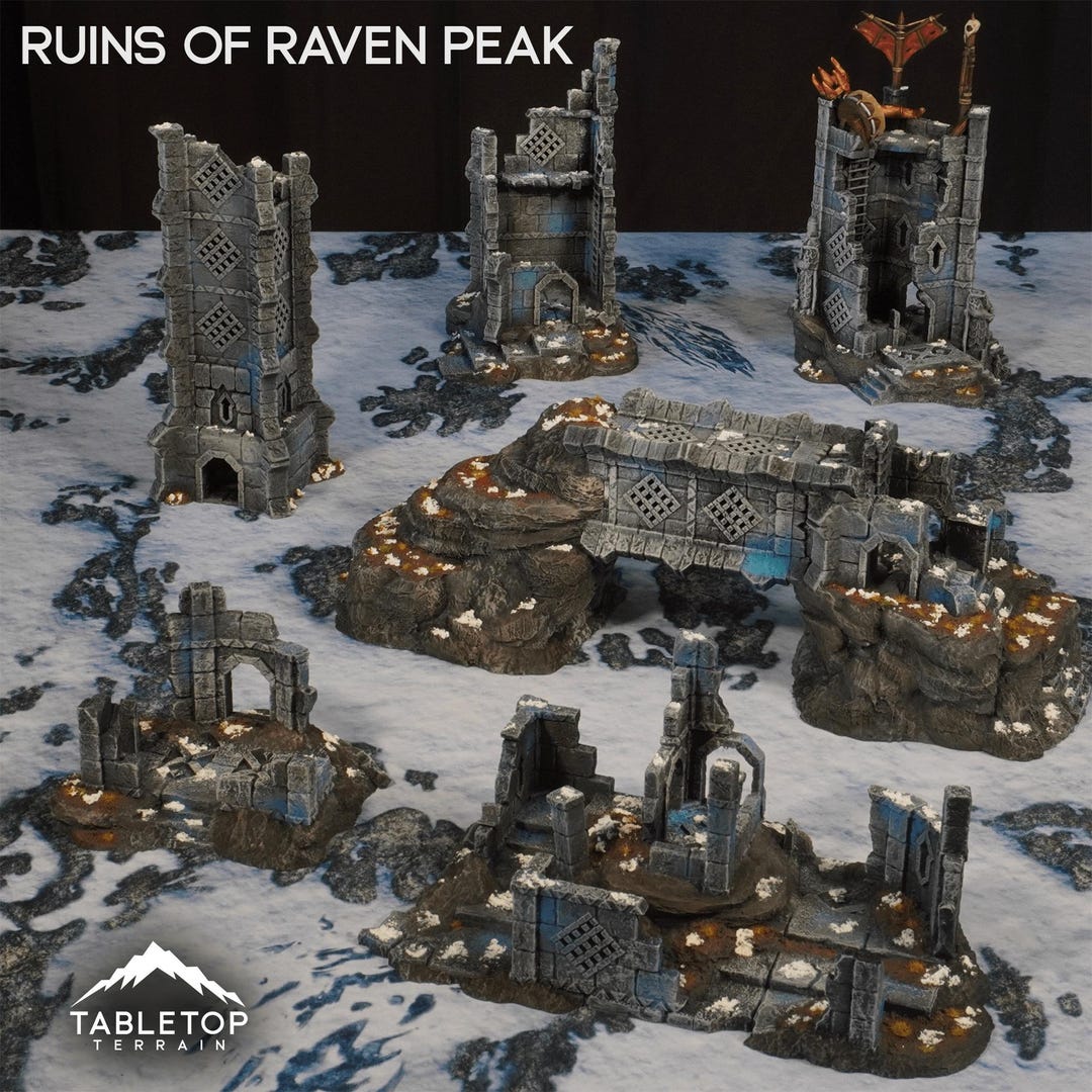 Ruins of Raven Peak - Tabletop Terrain High Fantasy DND 25mm 28mm ...