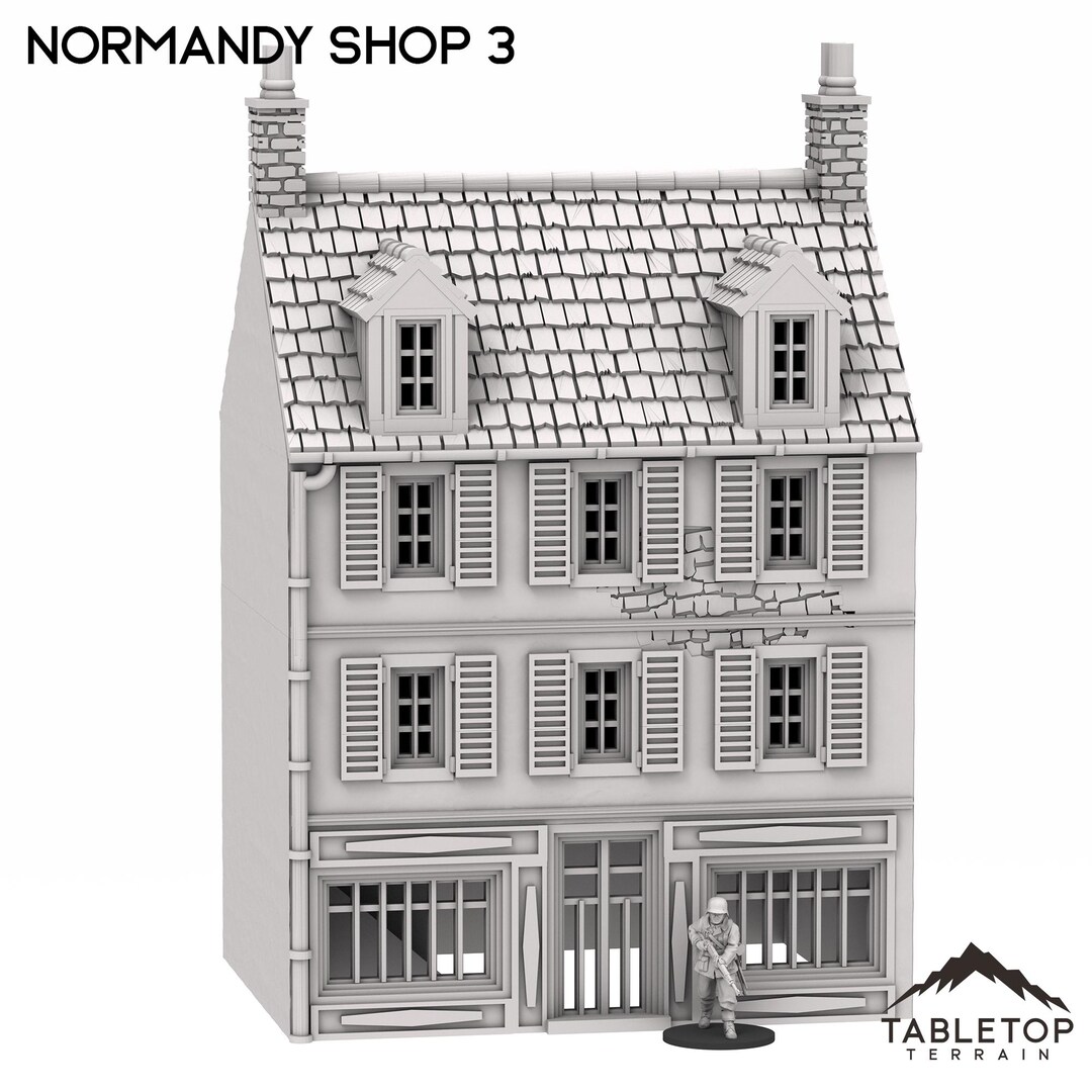 Normandy Shop 3 - French Building - WWII Terrain Wargame Tabletop ...